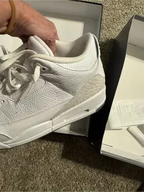 Jordan | Shoes | Air Jordan 3 Pure White Retro Sneaker Size 2 | Poshmark